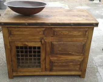 Items similar to Tree Trunk Vanity w/ Bronze Oyster Sink on Etsy