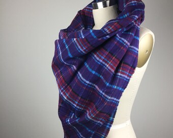 Purple plaid scarf | Etsy