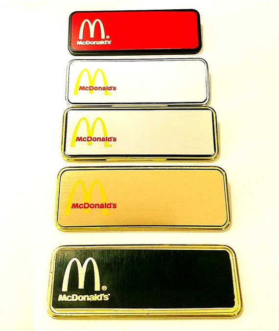 McDonalds Framed 1 x 3 Name Badge with up to