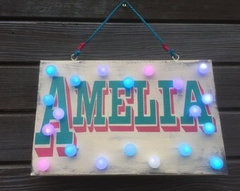 Lighted name sign | Etsy