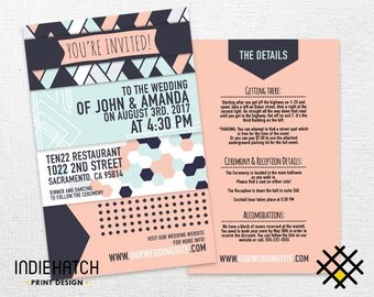 Hexagon invitation | Etsy