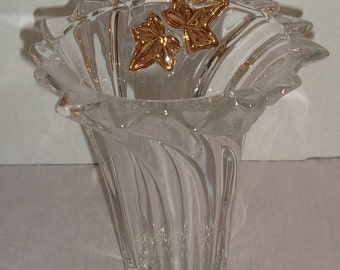 Vintage crystal vase | Etsy