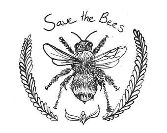 Save the bees print | Etsy