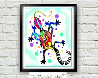 Gecko art | Etsy
