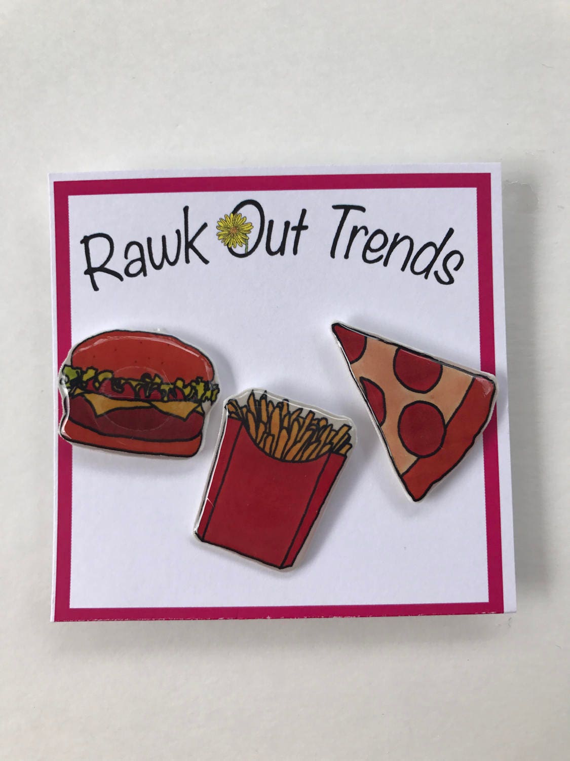 Fast Food Pin Set Hamburger Fies Pizza Pin Set Hat Pins