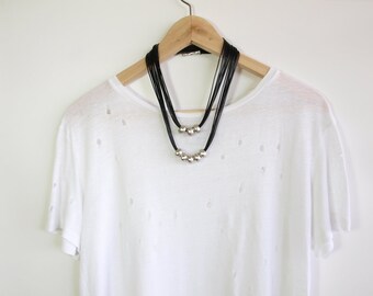 Silver statement necklace | Etsy