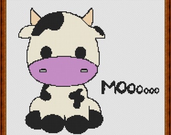 Cow cross stitch | Etsy