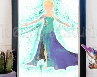 Elsa watercolor | Etsy