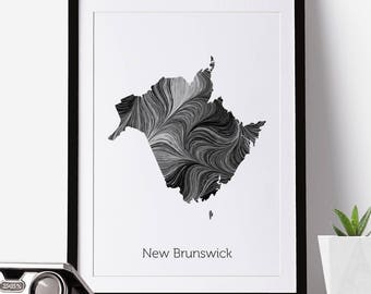 New brunswick map | Etsy