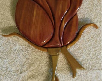 Intarsia rose | Etsy