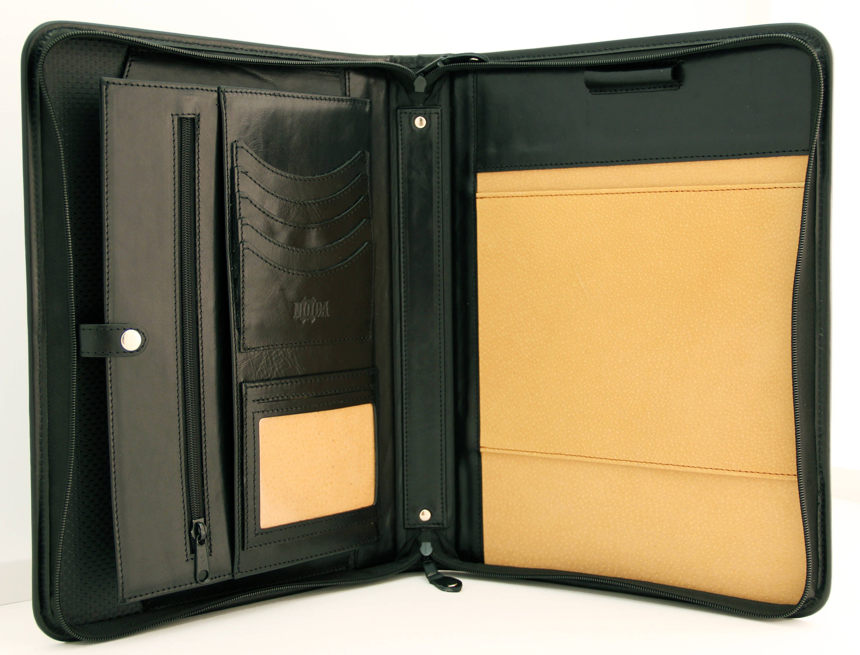 Leather Padfolio Black Genuine Leather folder Conference Leather Padfolio Black Genuine Leather folder Conference