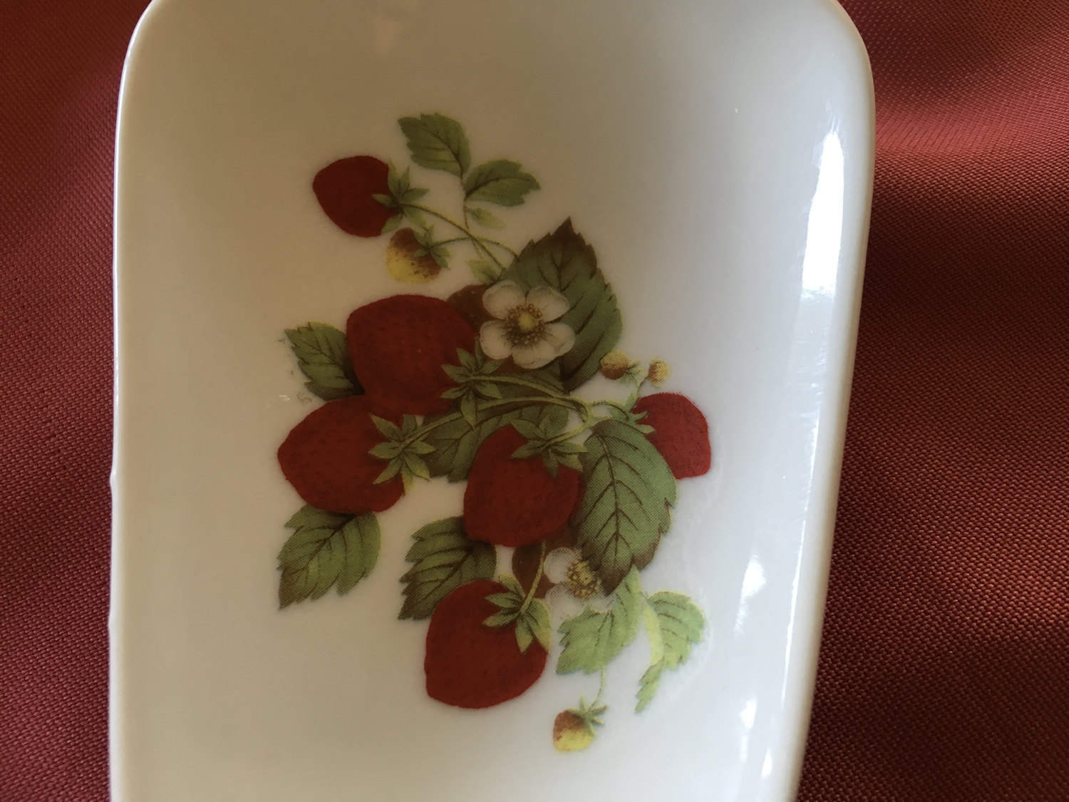 Ceramic Spoon Rest with Strawberries 5 Long And 3