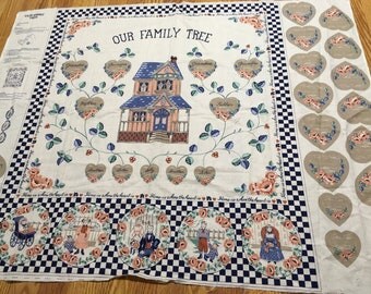 Family tree fabric | Etsy