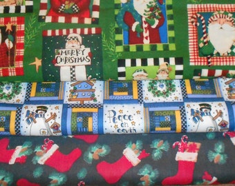 Black santa fabric | Etsy