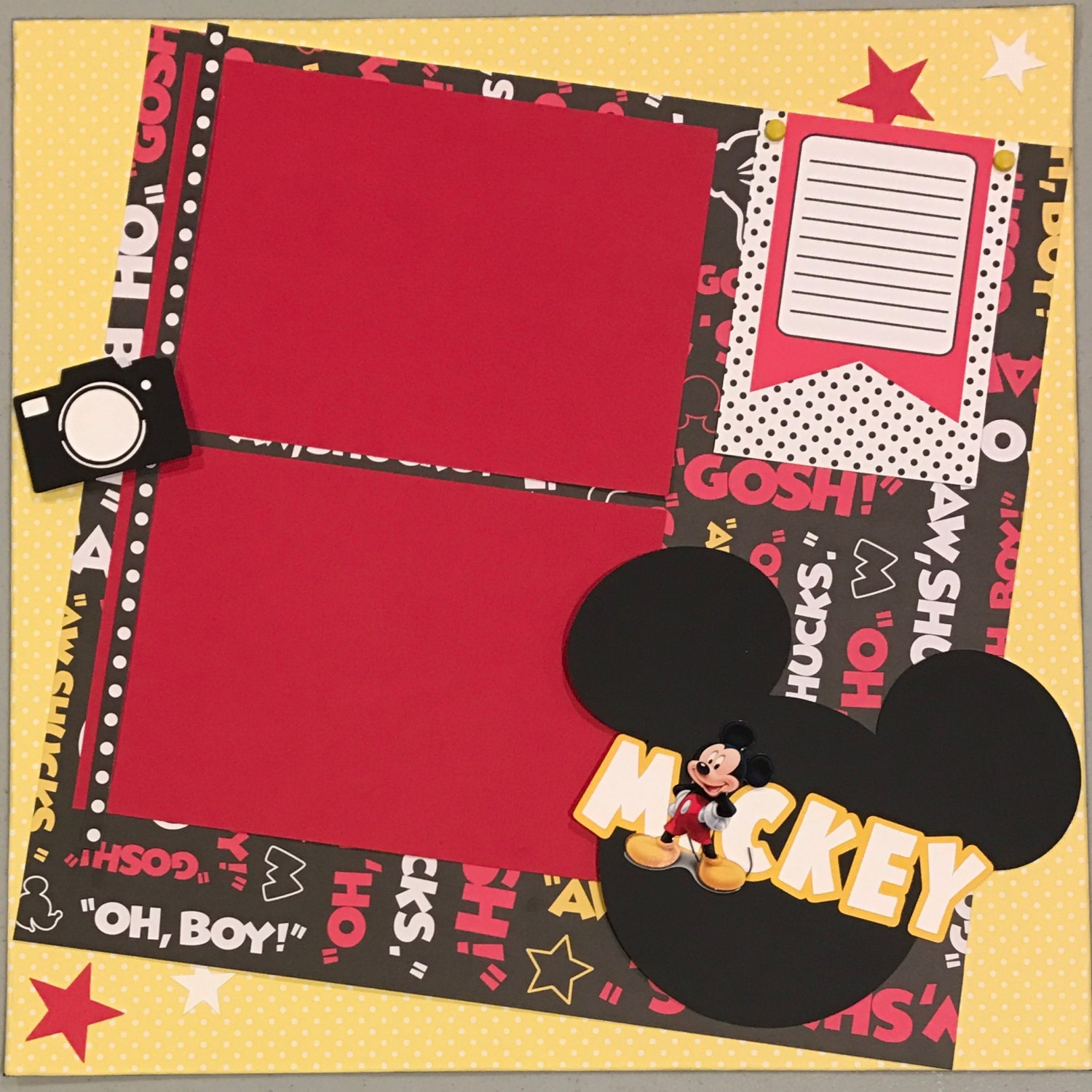 Mickey Mouse Scrapbook Page Mickey Mouse Birthday Premade
