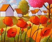 Cathy Horvath Paintings Prints Folk Art by SoloWorkStudio on Etsy