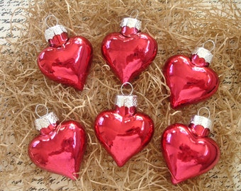 Glass heart ornament | Etsy