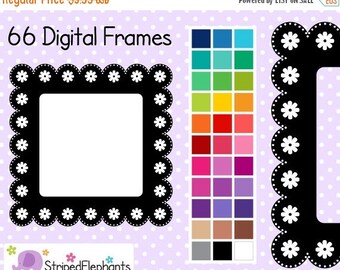 30% OFF Dotty Square Digital Frames Clipart by StripedElephants