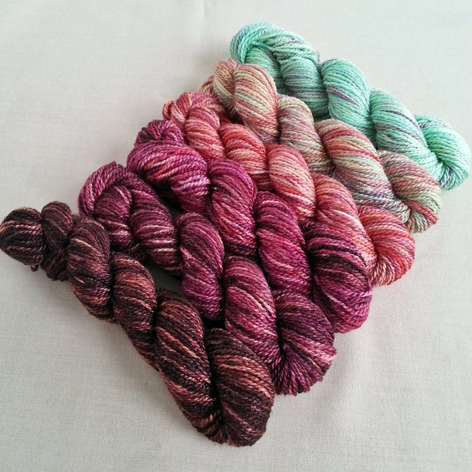 Gradient Yarn Set 70/30 SW Merino/Silk Fingering Weight Yarn