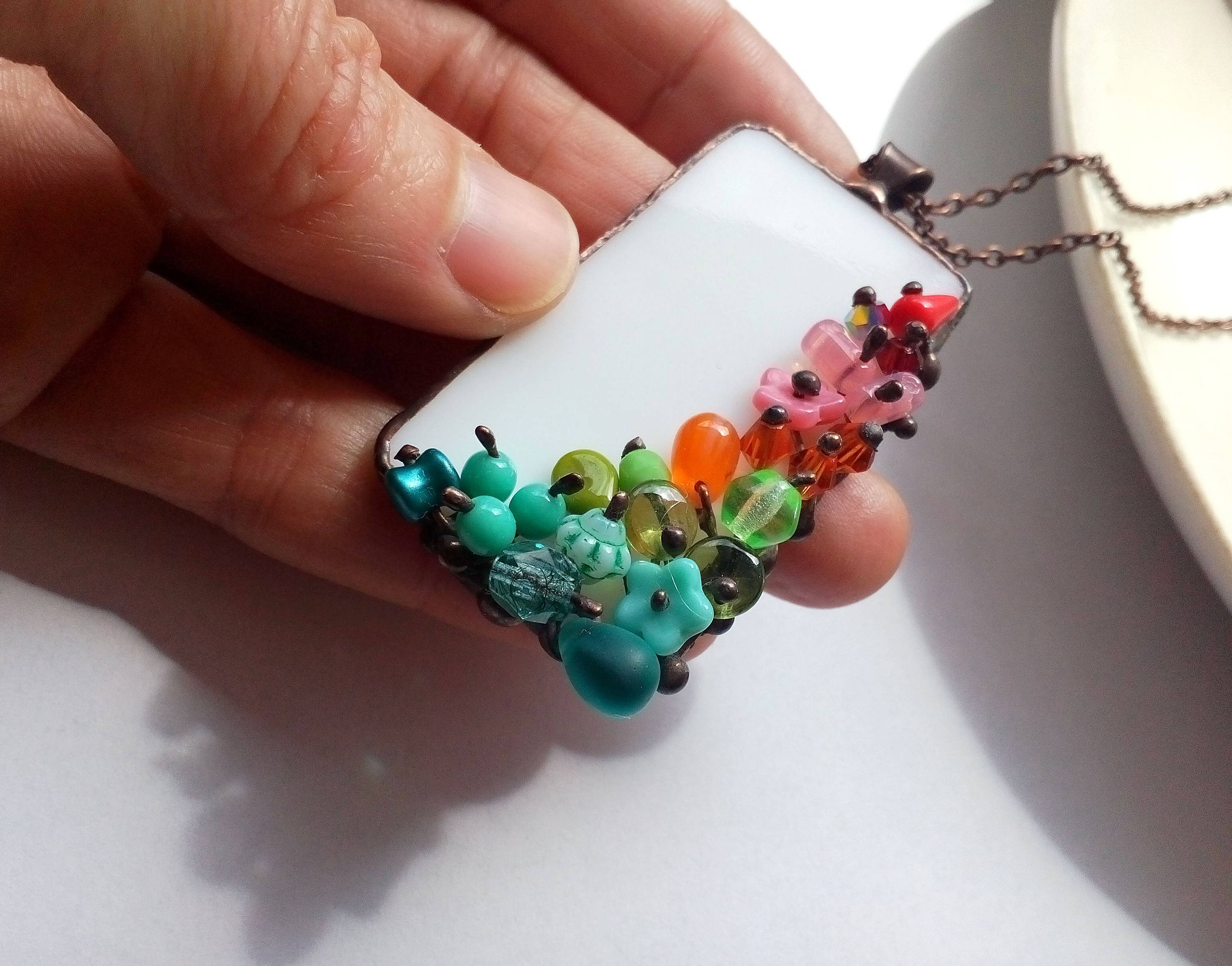 Stained glass jewelry statement jewelry gift for women