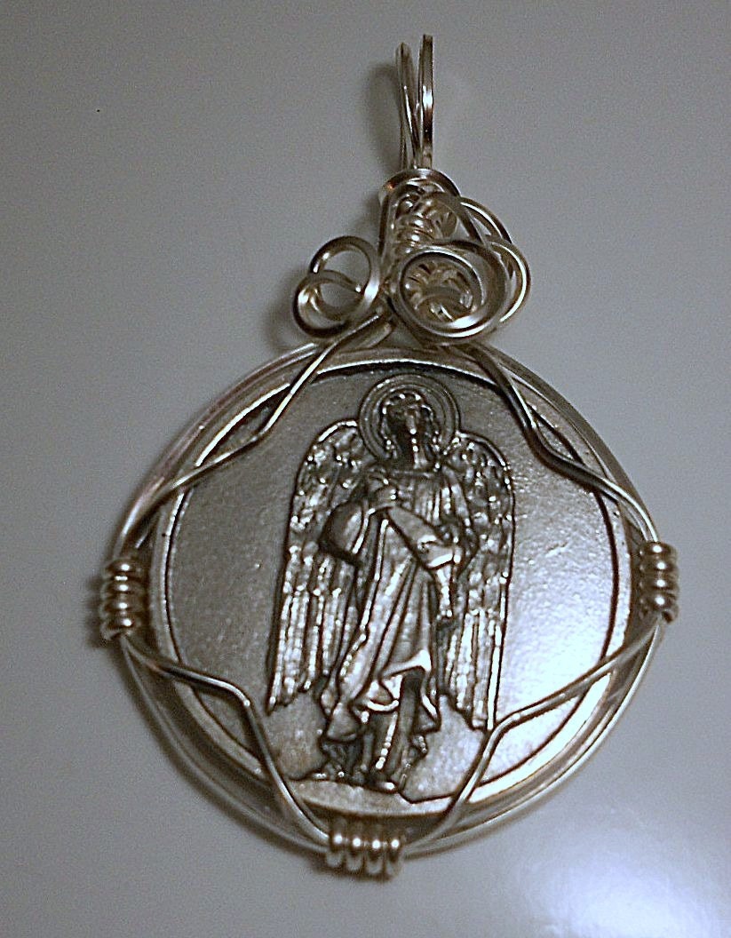 Archangel Saint Raphael Medal Pendant by maddyq on Etsy
