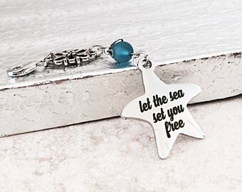 Sea glass keychain | Etsy