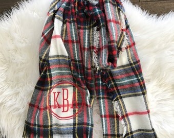 Red plaid blanket | Etsy