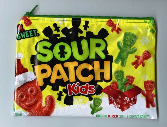 Sour Patch Kids Christmas Candy Wrapper Up-cycled Zippered