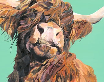 Highland cow print | Etsy