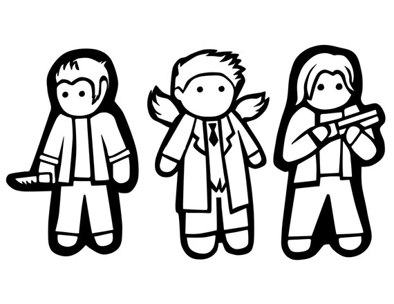 Easy Supernatural Drawings Castiel Sketch Coloring Page