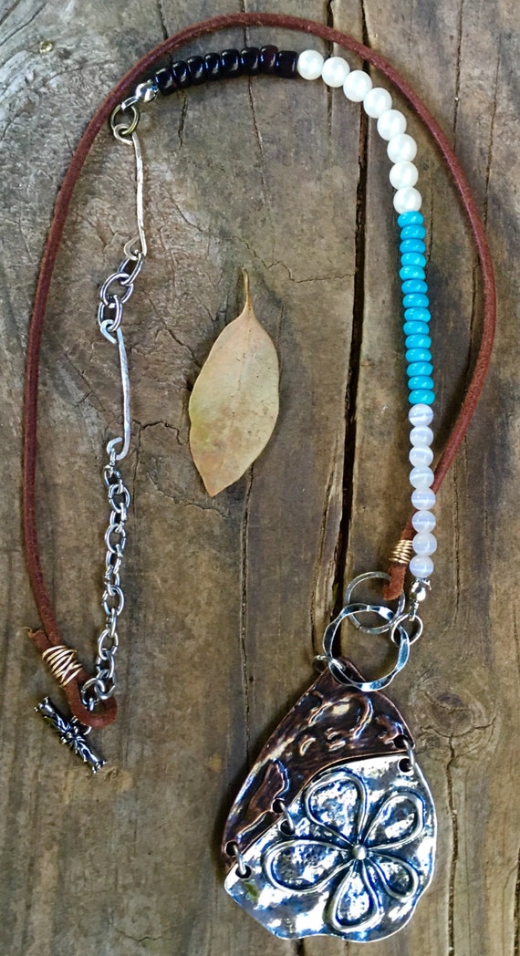 Rustic Necklace Jewelry For Women Gift For Her Pearl Cat