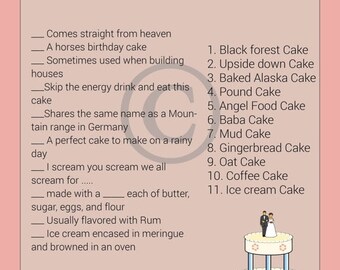 Name that cake game | Etsy