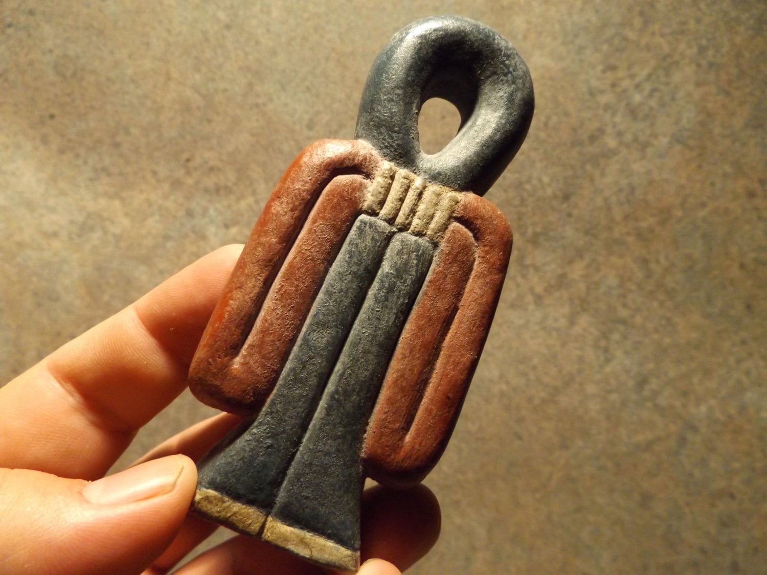 Egyptian art/ mythology Isis knot Tyet amulet of Painted