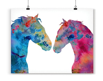 Horse watercolor | Etsy
