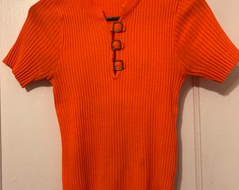 Items similar to Orange knit sweater on Etsy