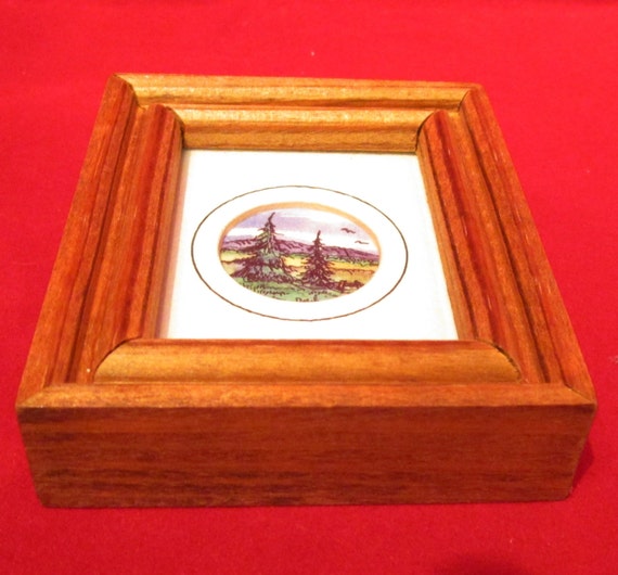 2 GARY R. DIERKING Tiny Miniature Wood Framed by SuesVintageBuys