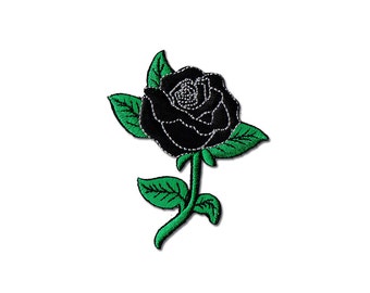 Black rose applique | Etsy