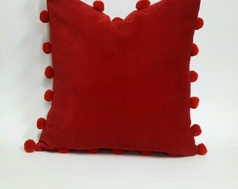 Pom pom pillow | Etsy