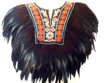 Feather Shawl Feather Cape Black Feathers Black Lace