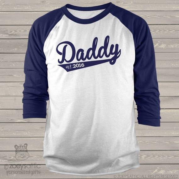 Daddy shirt daddy established year colorblock raglan shirt