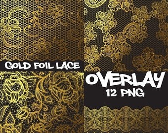 Gold foil overlay | Etsy