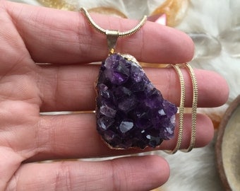 Amethyst necklace amethyst amethyst pendant raw amethyst