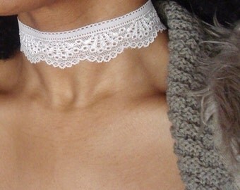 White choker | Etsy
