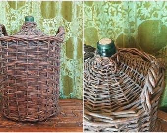 Wicker demijohn | Etsy