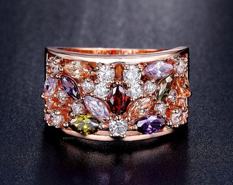 Wide rose gold ring | Etsy