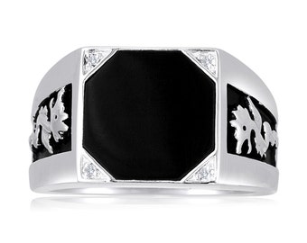 Onyx signet ring | Etsy