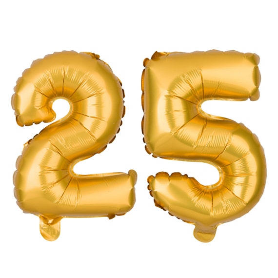 25 Number Balloons 25th Birthday Party Balloons 25 Balloon