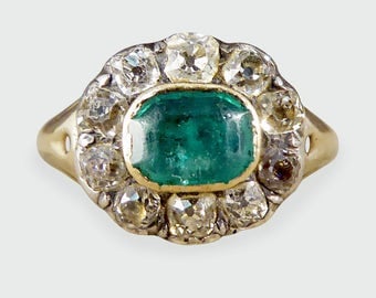 Emerald gold ring | Etsy