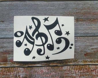 Music notes decal | Etsy