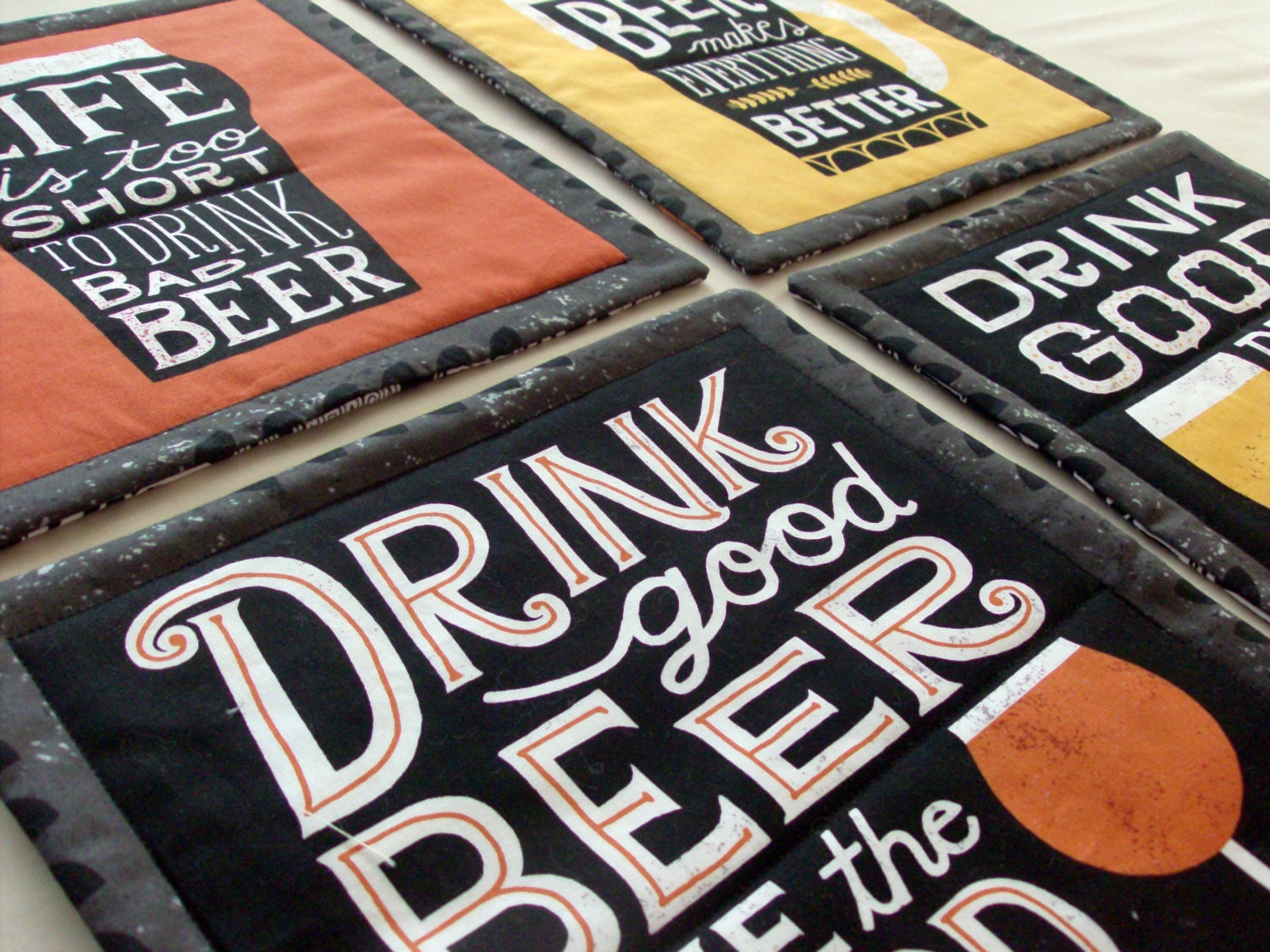 Beer Mug Rugs Oversized Coasters Small Placemats Quilted Mug